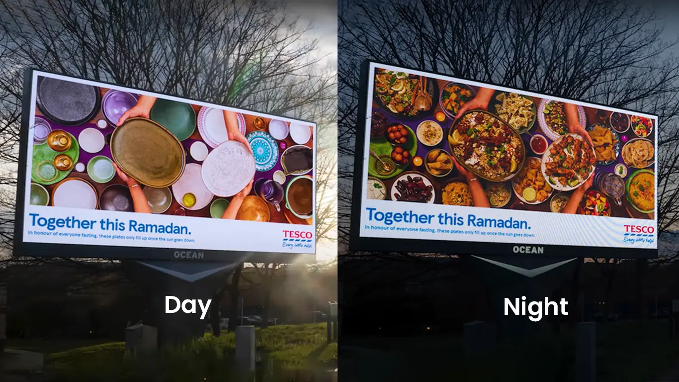 Together This Ramadan: Tesco's Digital Billboard Lights Up Iftar