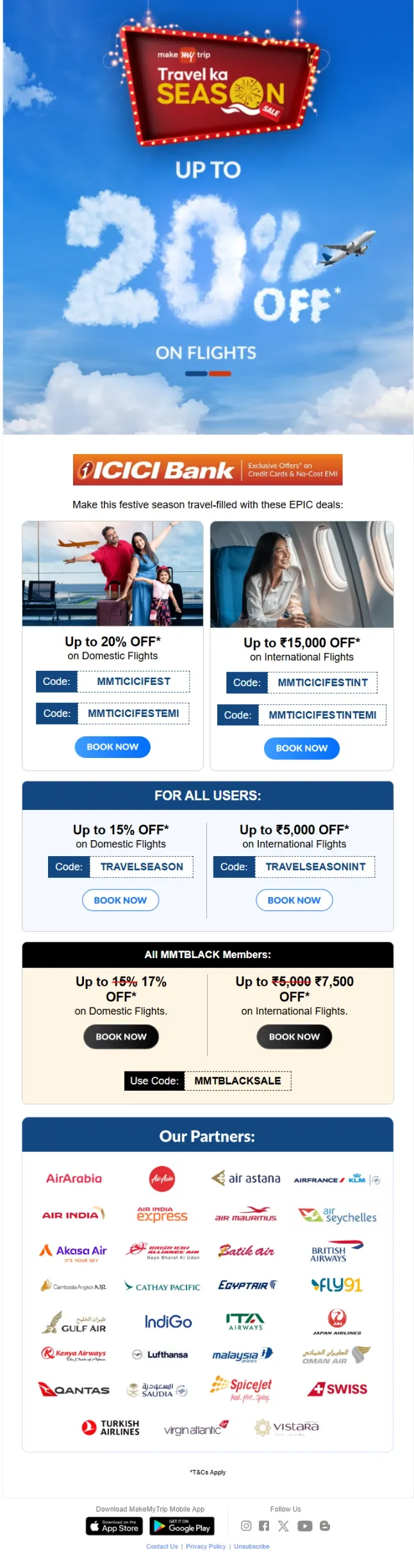 Festive Season Email: Make My Trip Email Template