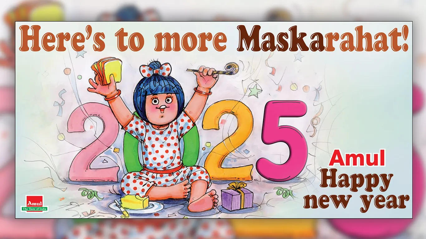 A Year of Smiles and Maska: Amul's New Year Wishes